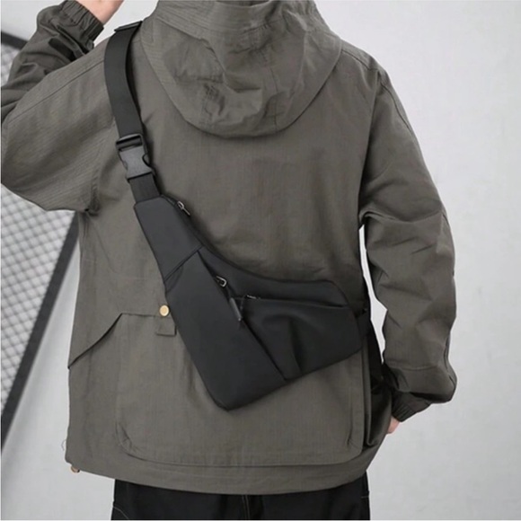 Bags | Minimalistic Black Waterproof Triangle Chest Sling Bag Os New ...